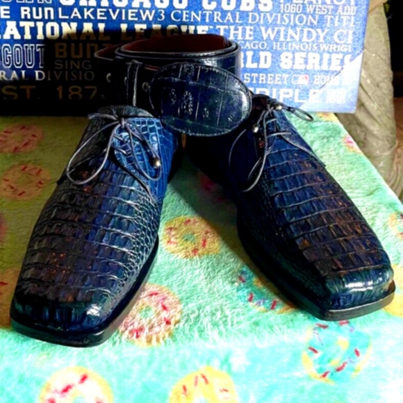 Mauri | Shoes | Mauri Hornback Alligator Shoes Sz1 And Black Gator Belt ...